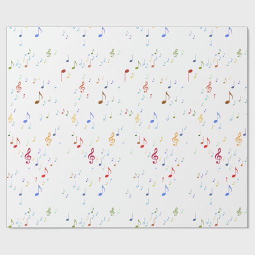 colorful musical notes wrapping paper | Zazzle