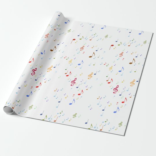 colorful musical notes wrapping paper | Zazzle.com