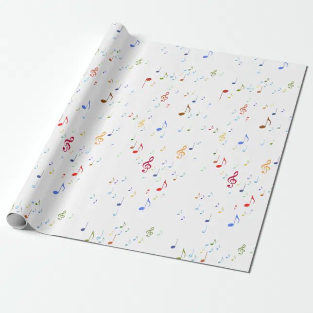 colorful musical notes wrapping paper | Zazzle