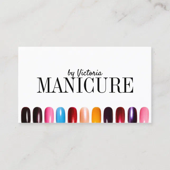 Colorful Nail Design Manicurist Manicure Salon Business Card | Zazzle