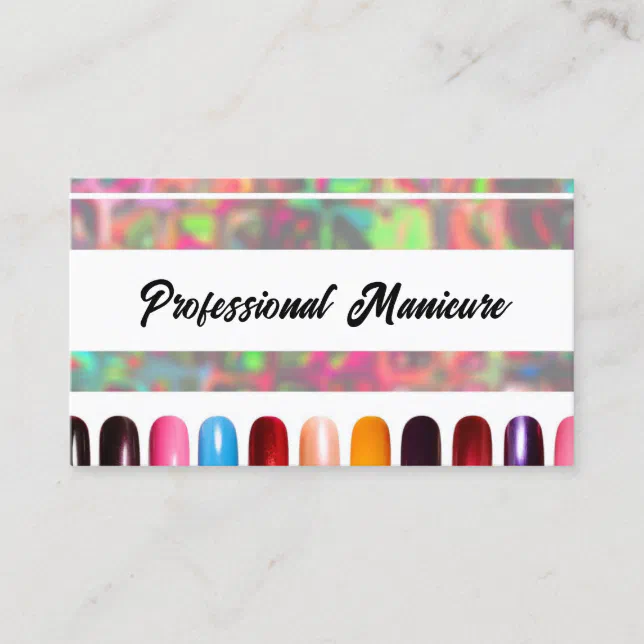 Colorful Nail Polish Manicurist Business Card | Zazzle