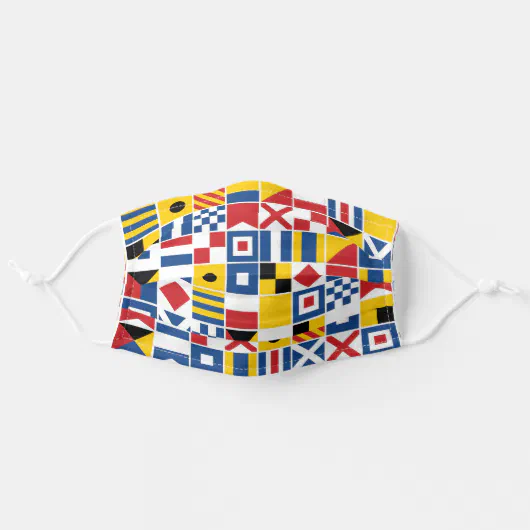 Colorful Nautical Signal Code Flags Adult Cloth Face Mask | Zazzle