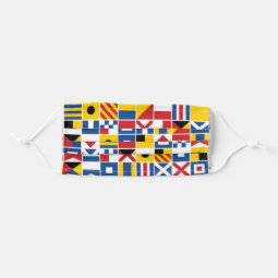 Colorful Nautical Signal Code Flags Adult Cloth Face Mask | Zazzle