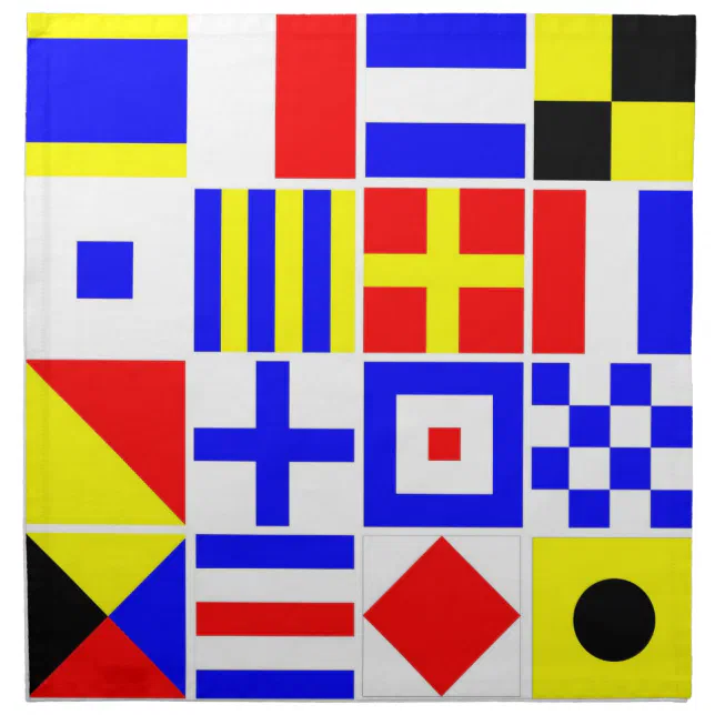 Colorful Nautical Signal Flags Pattern Napkin | Zazzle
