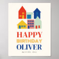 Colorful Neighborhood Birthday Party Poster | Zazzle