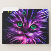 colorful neon cute cat file folder | Zazzle