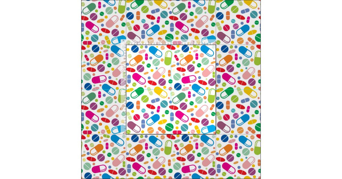 Colorful Neon Drug Pattern Fabric | Zazzle