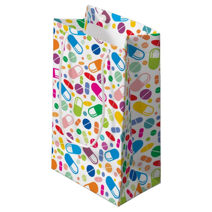 Colorful Neon Drug Pattern Small Gift Bag | Zazzle.com