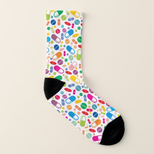 Colorful Neon Drug Pattern Socks | Zazzle
