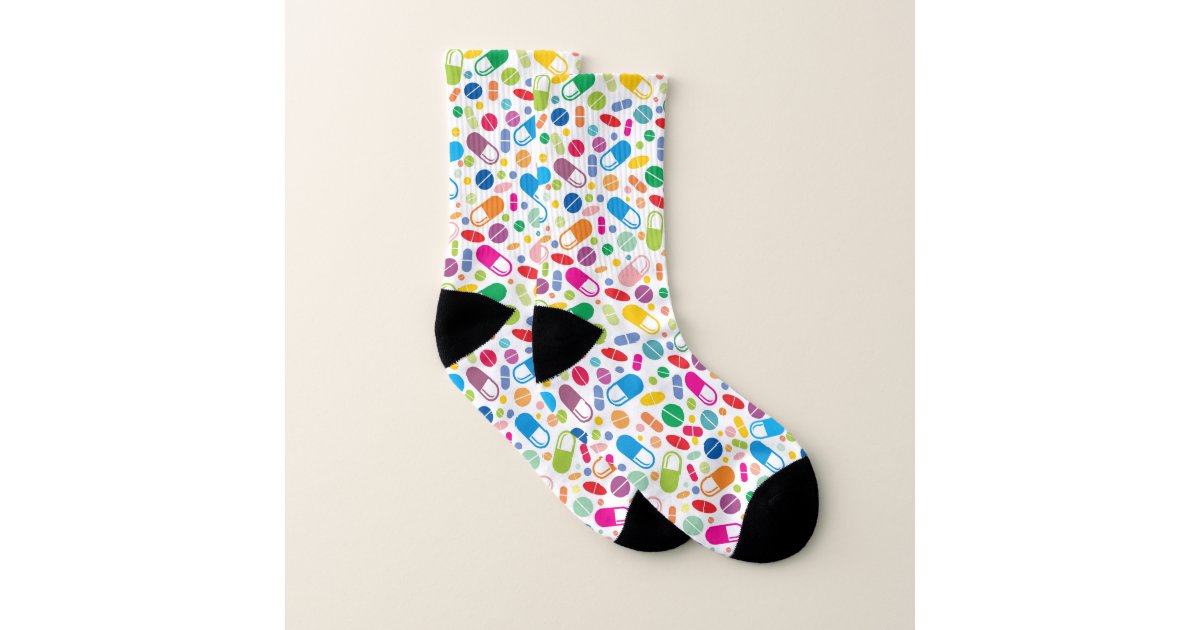 Colorful Neon Drug Pattern Socks | Zazzle