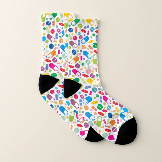 Colorful Neon Drug Pattern Socks | Zazzle