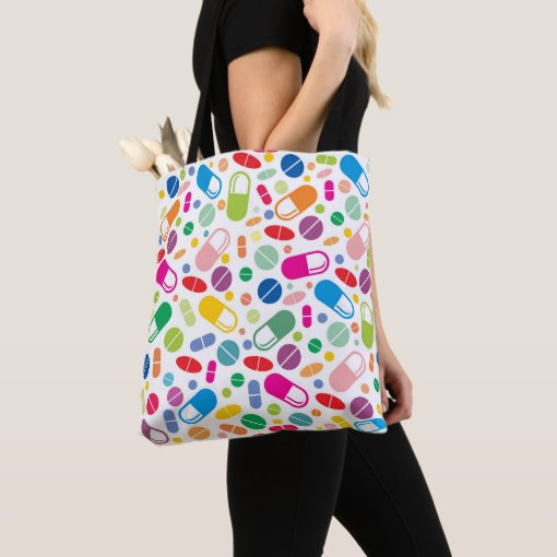 Colorful Neon Drug Pattern Tote Bag | Zazzle