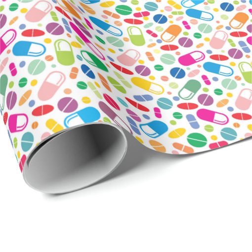 Colorful Neon Drug Pattern Wrapping Paper | Zazzle