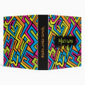 Colorful Neon Graffiti Street Art High School 3 Ring Binder | Zazzle