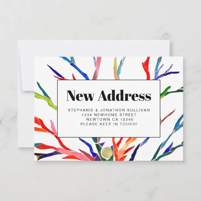 Colorful New Address Announcement Card | Zazzle