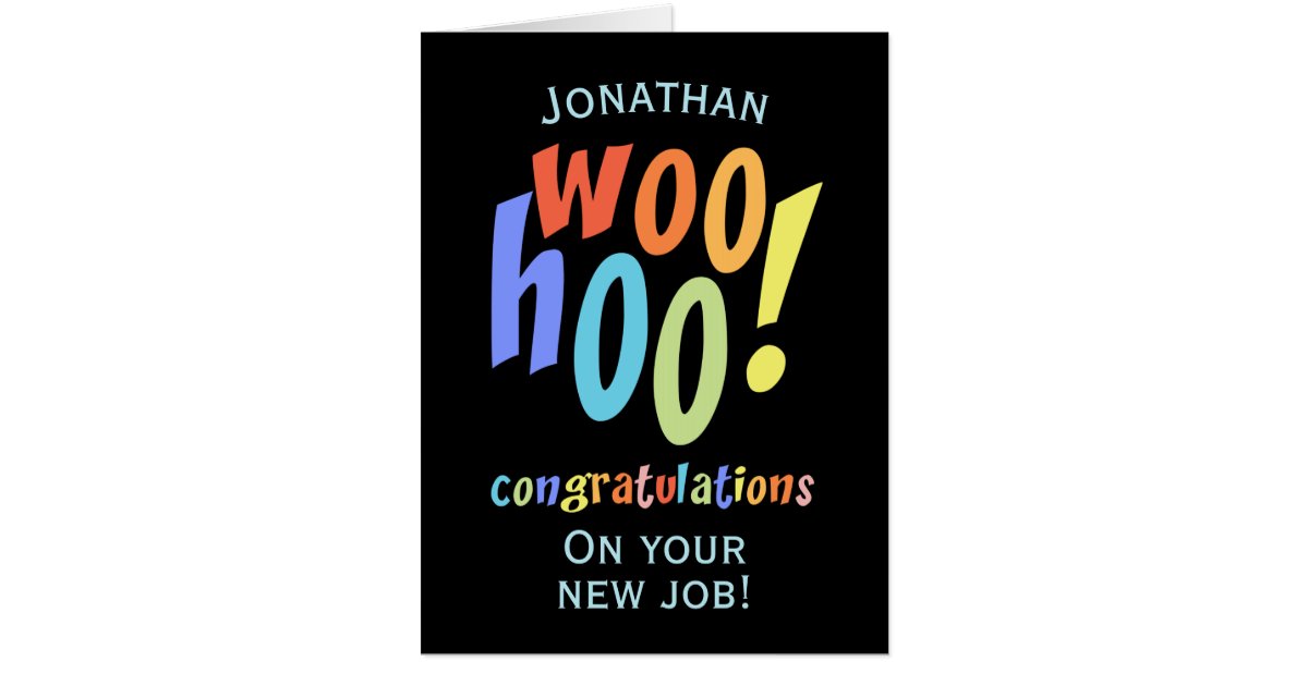 Colorful New Job Congratulations Oversized Card | Zazzle
