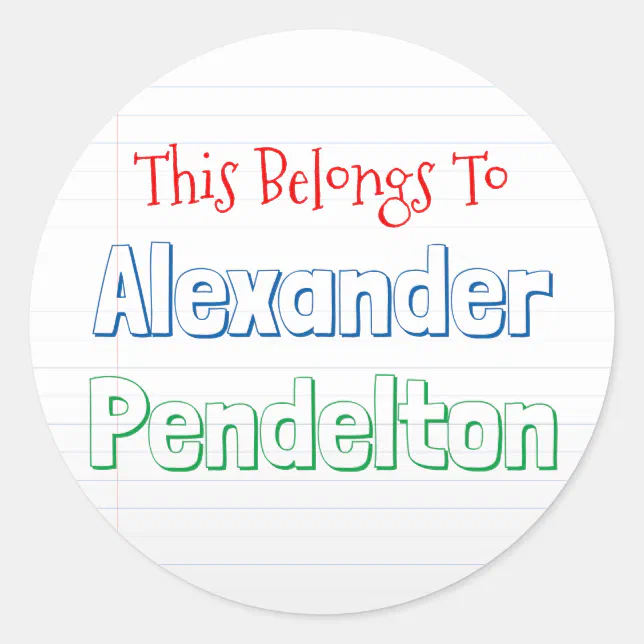 Colorful Notebook Paper Theme Classroom Name Label | Zazzle