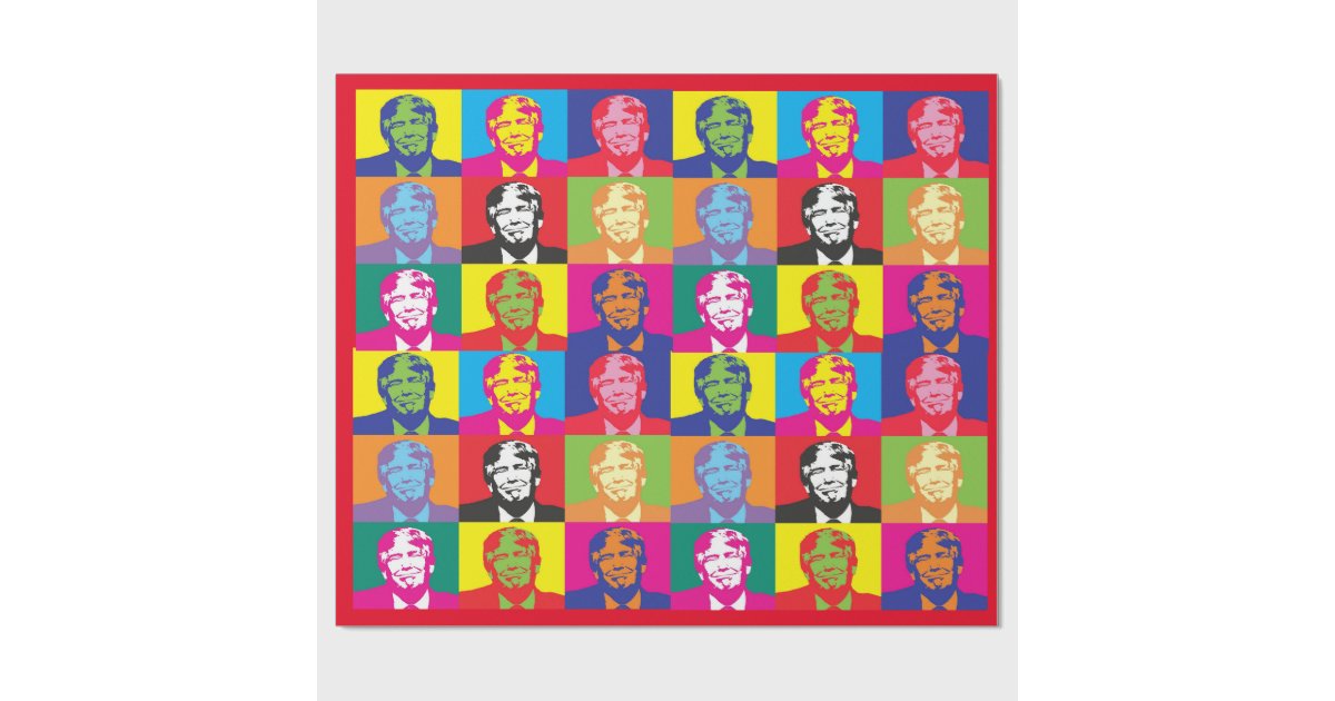 Colorful Novelty Donald Trump Wrapping Paper | Zazzle