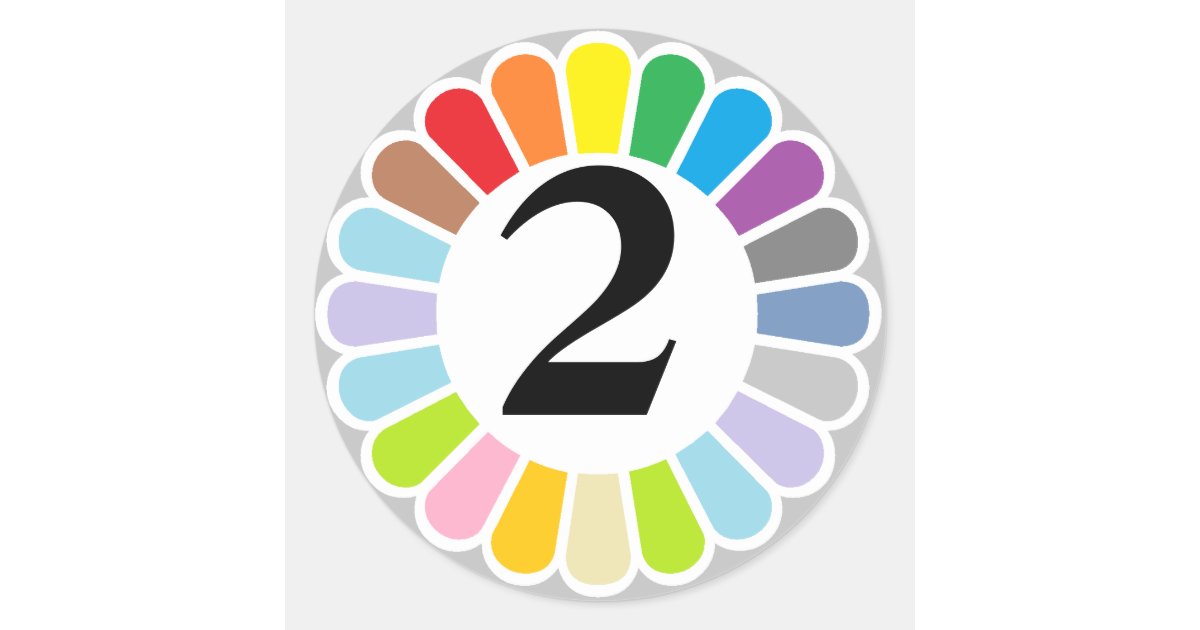colorful number 2 sticker | Zazzle
