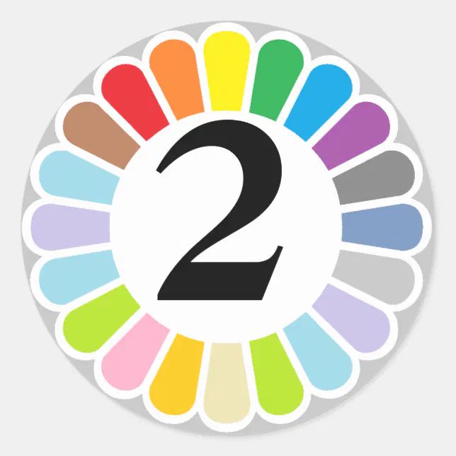 colorful number 2 sticker | Zazzle