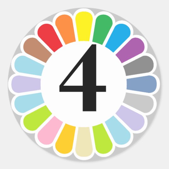 colorful number 4 sticker | Zazzle.com