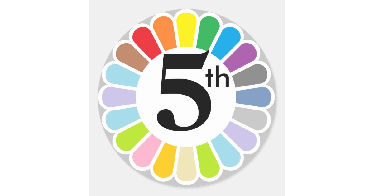 colorful number 5 sticker | Zazzle