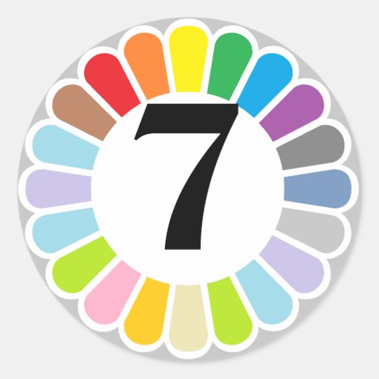 colorful number 7 sticker | Zazzle.com