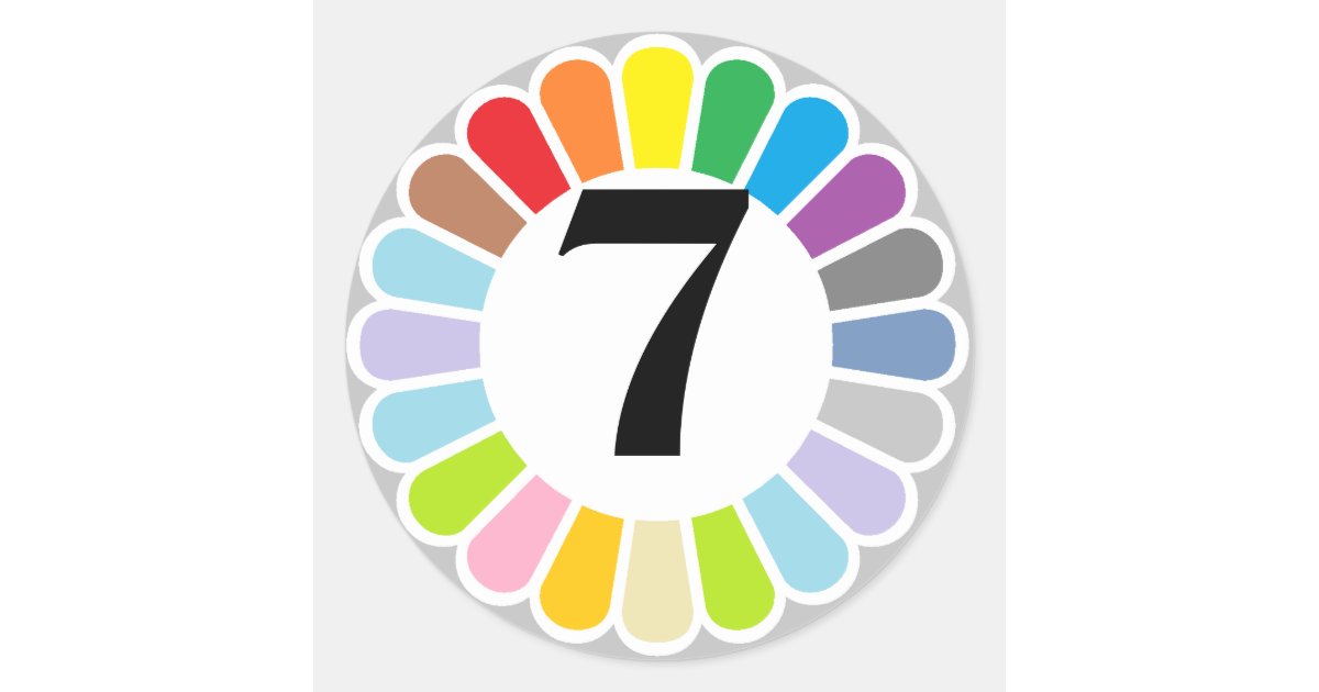 colorful number 7 sticker | Zazzle