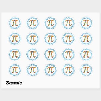 Colorful Numbers Pi Day Gifts and Tees Classic Round Sticker | Zazzle