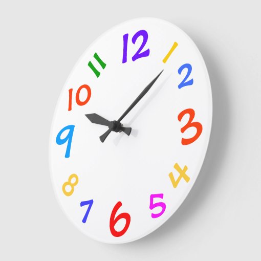 Colorful Numbers Template Childs Room Wall Clock | Zazzle