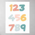 Colorful Nursery Cute Numbers Poster | Zazzle