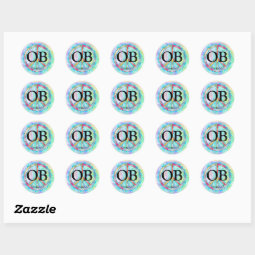 Colorful OB Ocean Beach California Peace Sign Classic Round Sticker ...