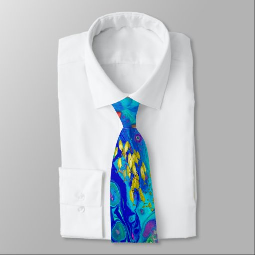Colorful Ocean tie, ocean tie, yellow fish tie, Neck Tie | Zazzle