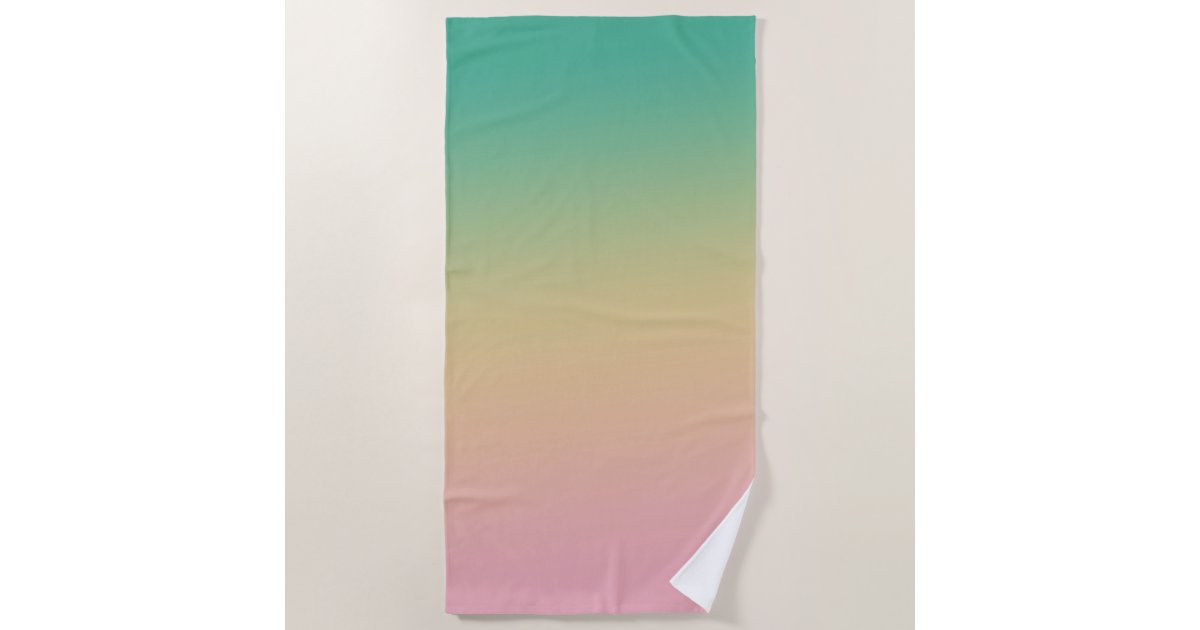 Colorful Ombre Gradient Teal Peach Pink Beach Towel | Zazzle