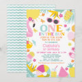 Colorful One In The Sun Pool Party 1st Birthday Invitation | Zazzle