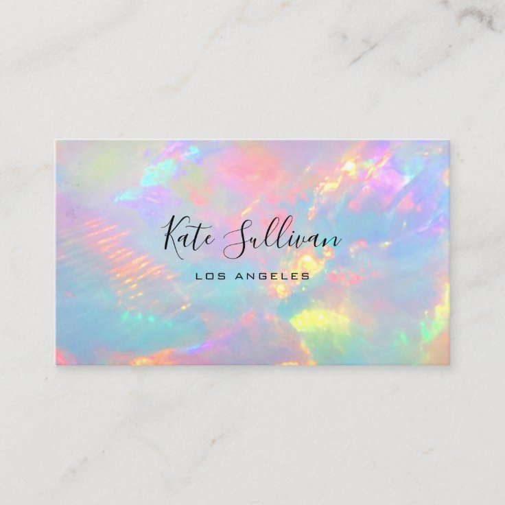colorful opal business card | Zazzle