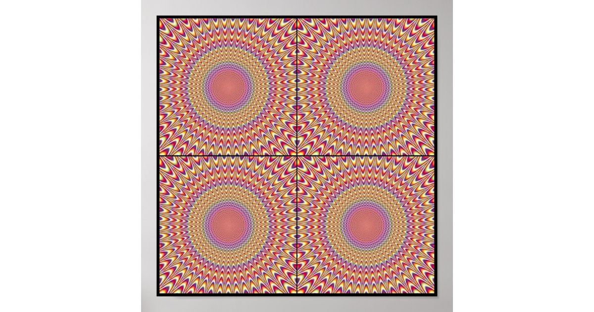 Colorful Optical Illusion - Eye Trick Poster | Zazzle