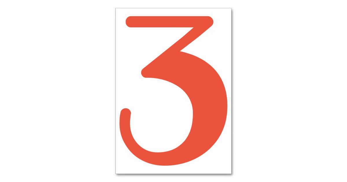 Colorful Orange Red Big Numbers Table Number | Zazzle