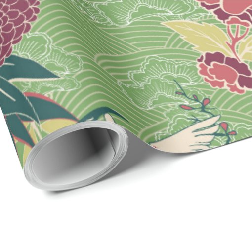 Colorful Oriental silk pattern Wrapping Paper | Zazzle