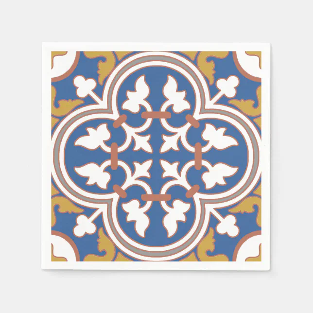 Colorful Ornamental Tile Pattern Paper Napkins | Zazzle