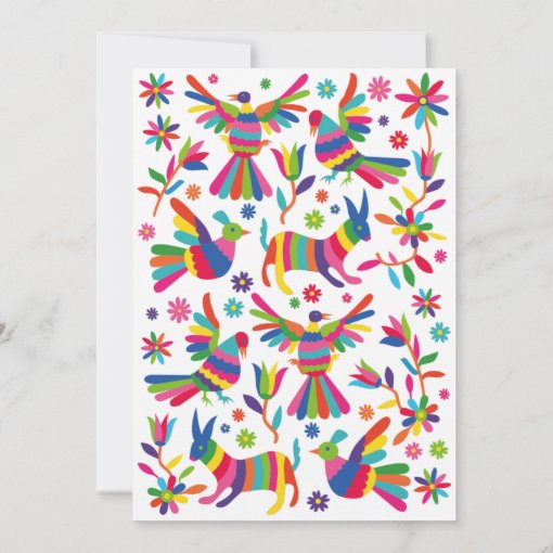COLORFUL OTOMI MEXICAN ANNOUNCEMENT | Zazzle