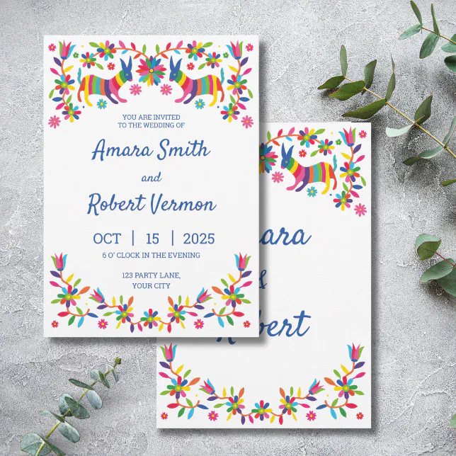 COLORFUL OTOMI MEXICAN INVITATION | Zazzle