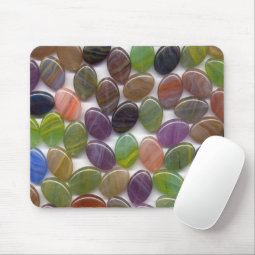 Colorful Oval Stone Beads Mouse Pad | Zazzle