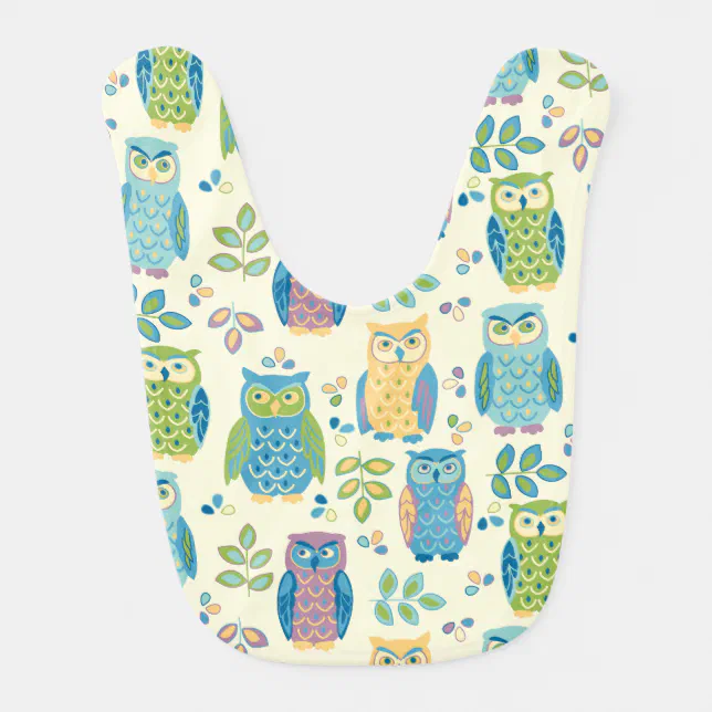 Colorful Owls Baby Bib | Zazzle