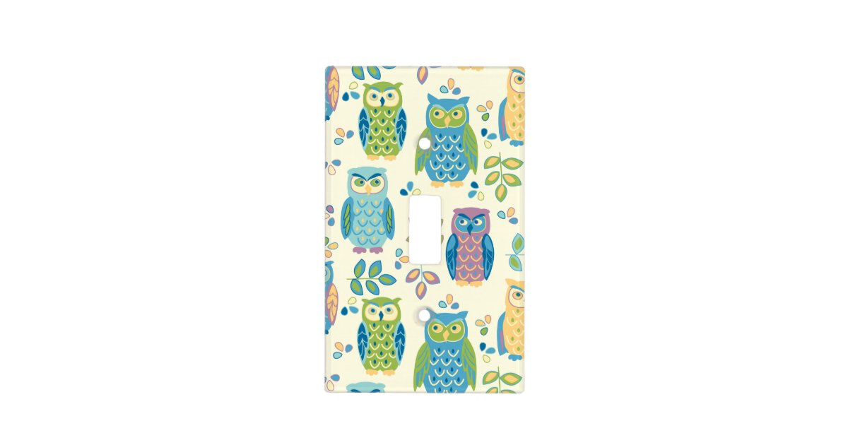 Colorful Owls Light Switch Cover | Zazzle
