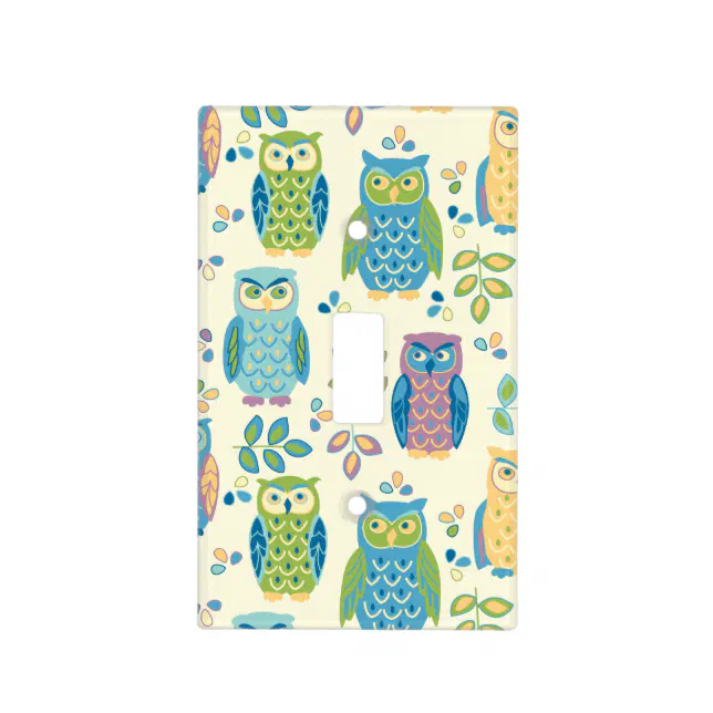Colorful Owls Light Switch Cover | Zazzle