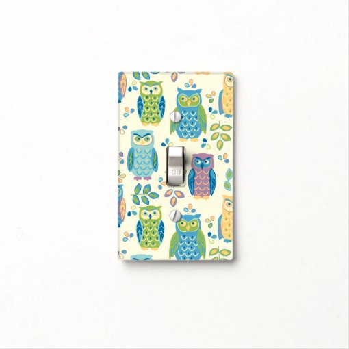 Colorful Owls Light Switch Cover | Zazzle