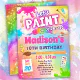 Colorful Paint & Celebrate Birthday Party Invitation | Zazzle