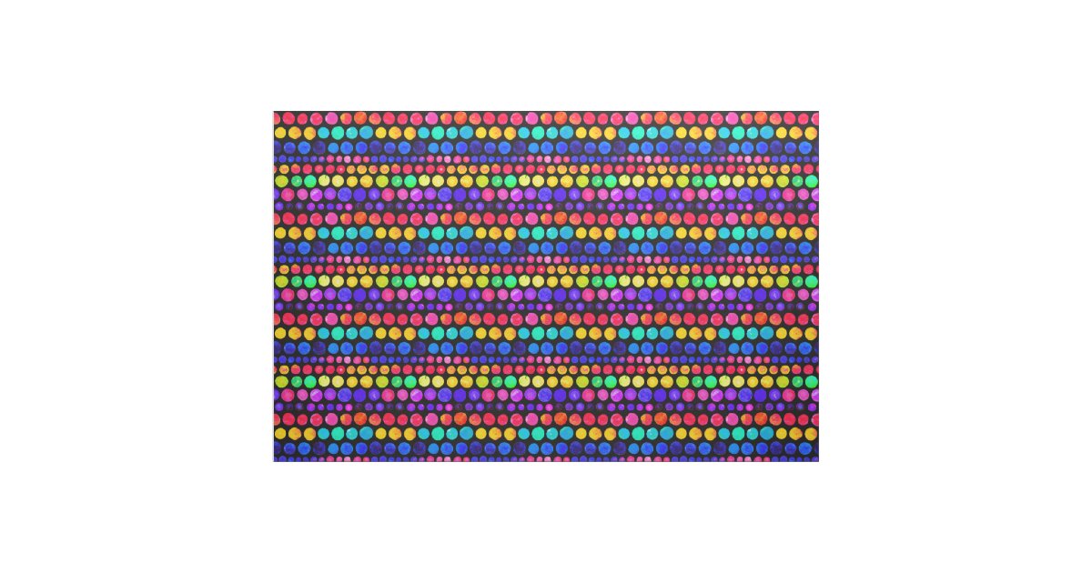 Colorful Paint Dots Pattern Fabric | Zazzle