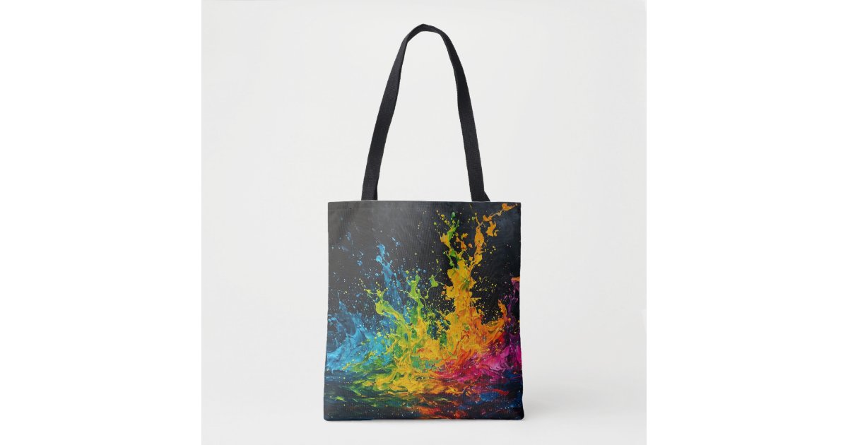 Colorful Paint Splash Tote Bag | Zazzle